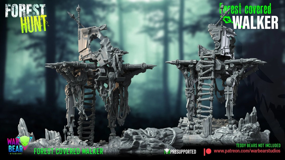 SW Forest Covered Walker, 35mm 3D Printed Scene, Decor for SW Legion ...