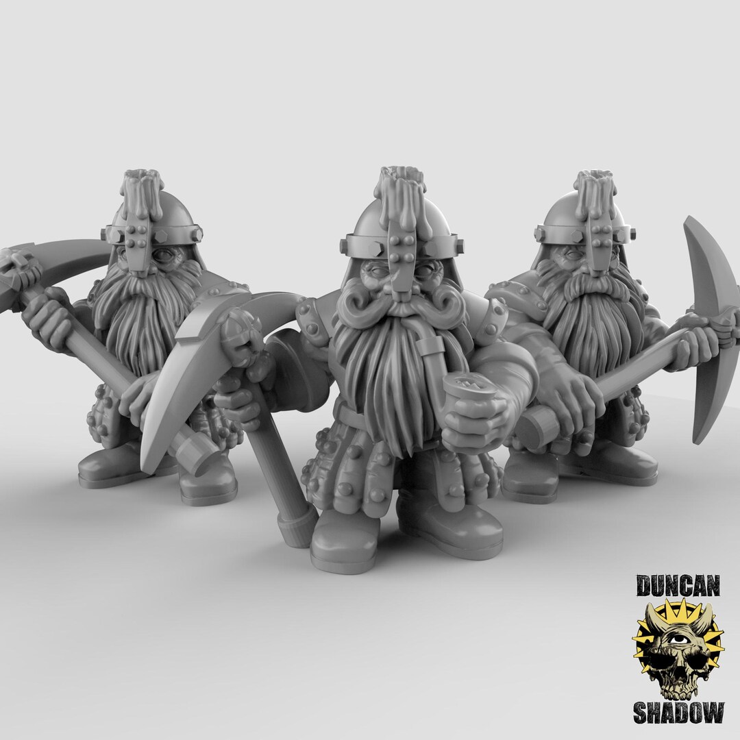 Dwarven Miners, Resin Miniature for Dungeons and Dragons Game, Tabletop ...