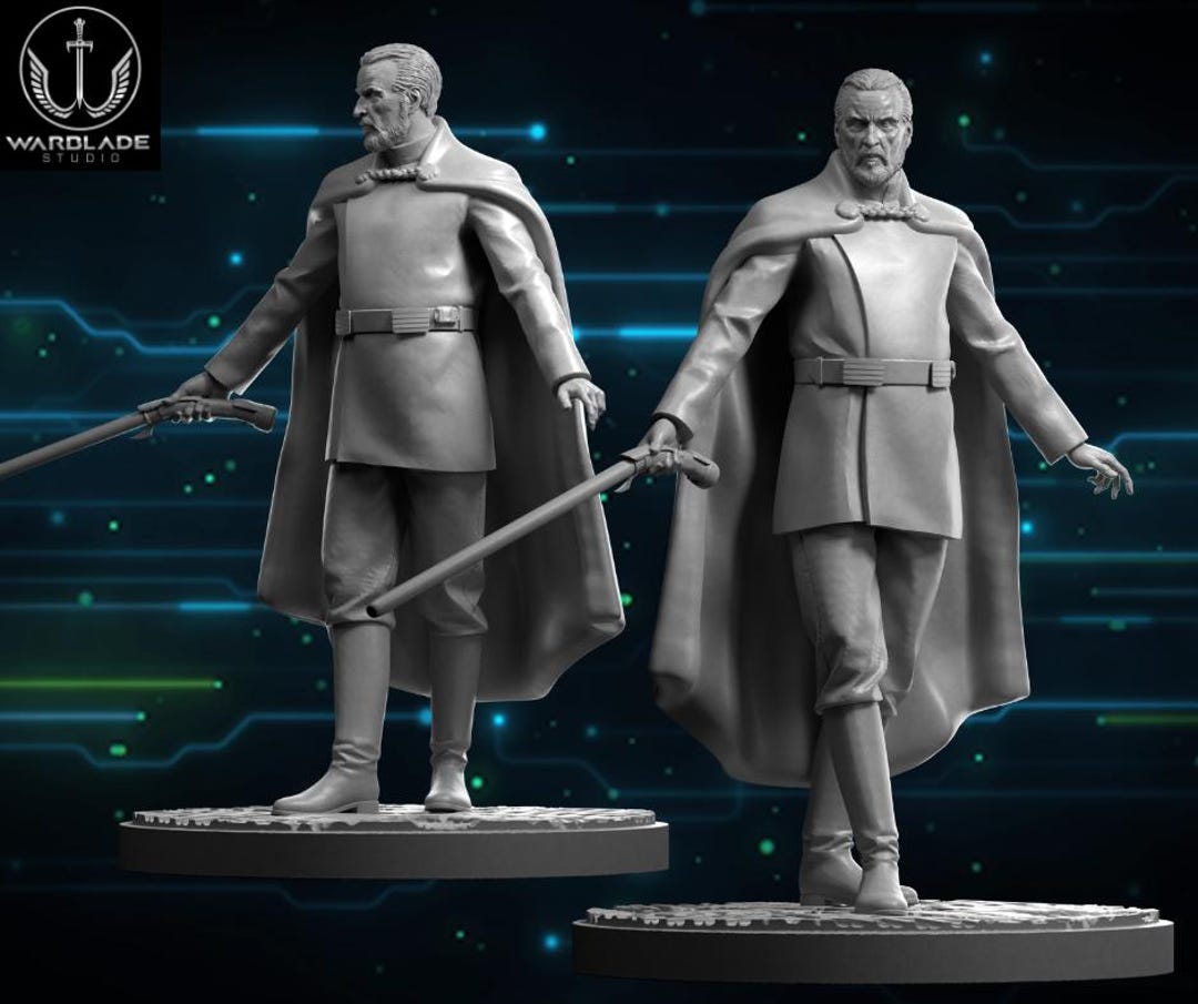SW Count Dooku, 3D Printing 35mm and 40mm for Board Game SW Legion and ...