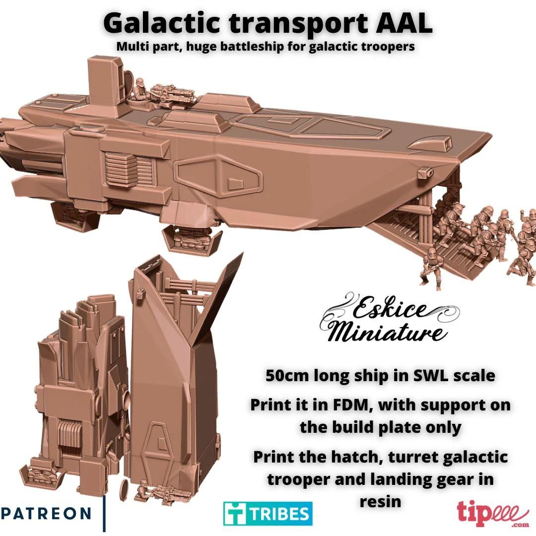 Stormtrooper Transport Ship, 3D Print 35mm for SW Legion Board Game - Etsy