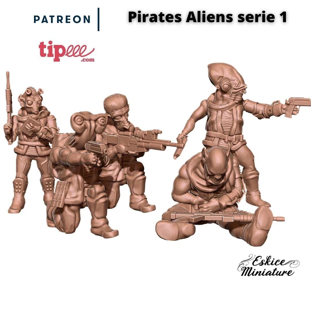 5 Alien Pirates, 3D Printed 35mm or 40mm for SW Legion and SW ...
