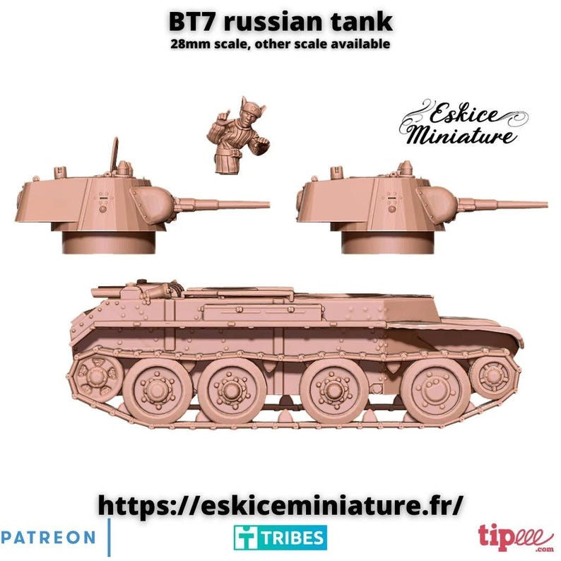 Russian Light Tank BT7, World War II, Scale 15mm, 20mm, and 28mm, WW2, Historical Wargame - Etsy