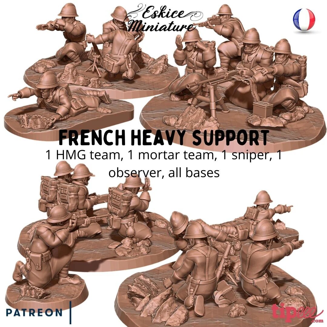 French Heavy Infantry Support, Second World War, Scale 15mm, 20mm, and ...