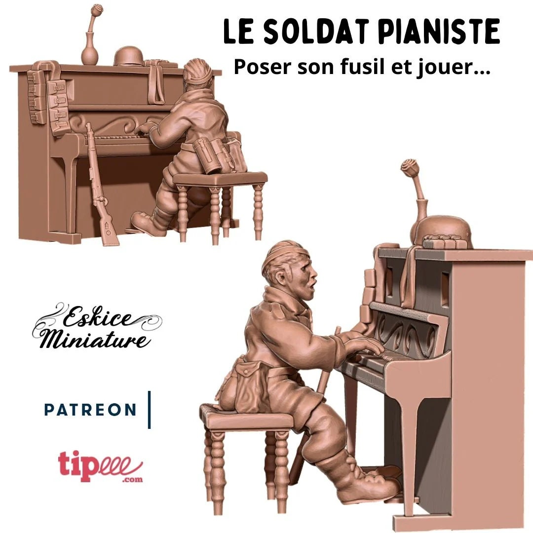 The German Soldier Pianist, World War II, Scale 15mm, 20mm and 28mm ...