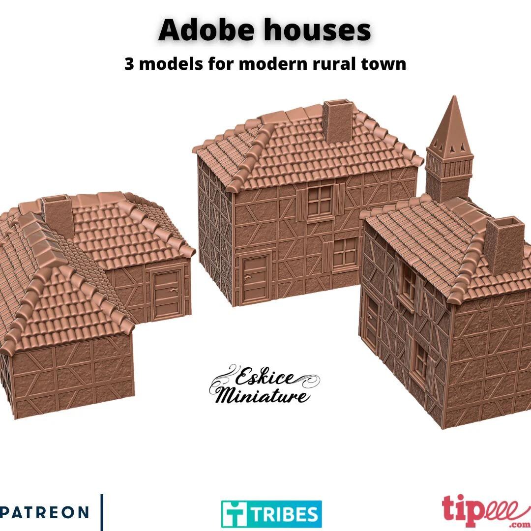 3 Adobe Farms, Building World War II, Scale 15mm, 20mm, and 28mm, WW2 ...
