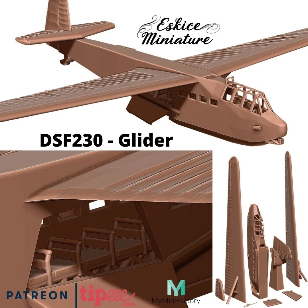 German Glider DSF230, World War II, Scale 15mm, 20mm, and 28mm, WW2 ...