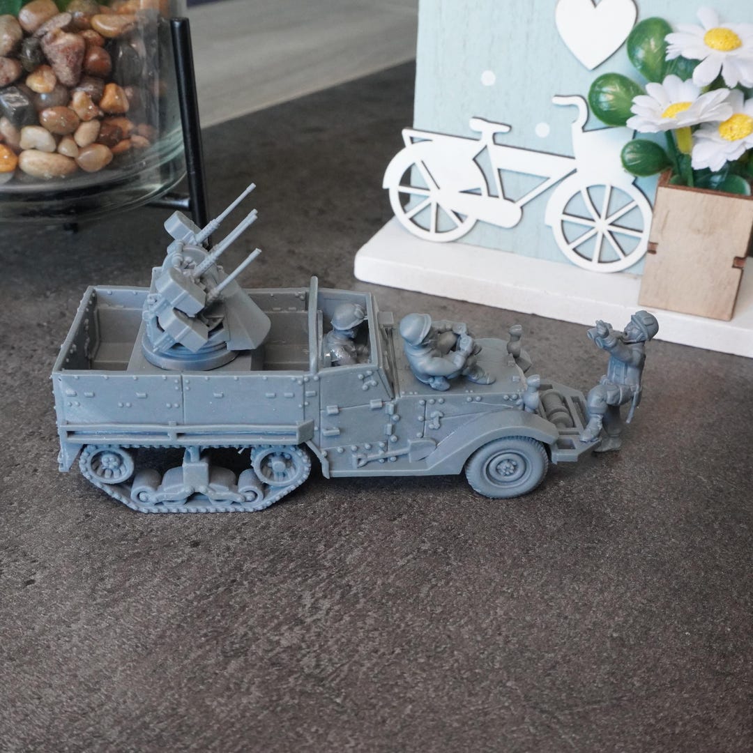 American Half-track AA Vehicle With M45, World War II, Scale 15mm, 20mm ...