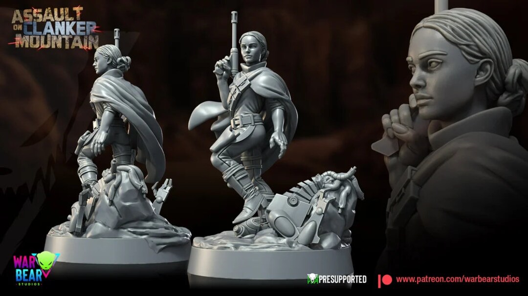 Padmé Amidala, 35mm and 40mm 3D Printing for SW Legion and SW ...