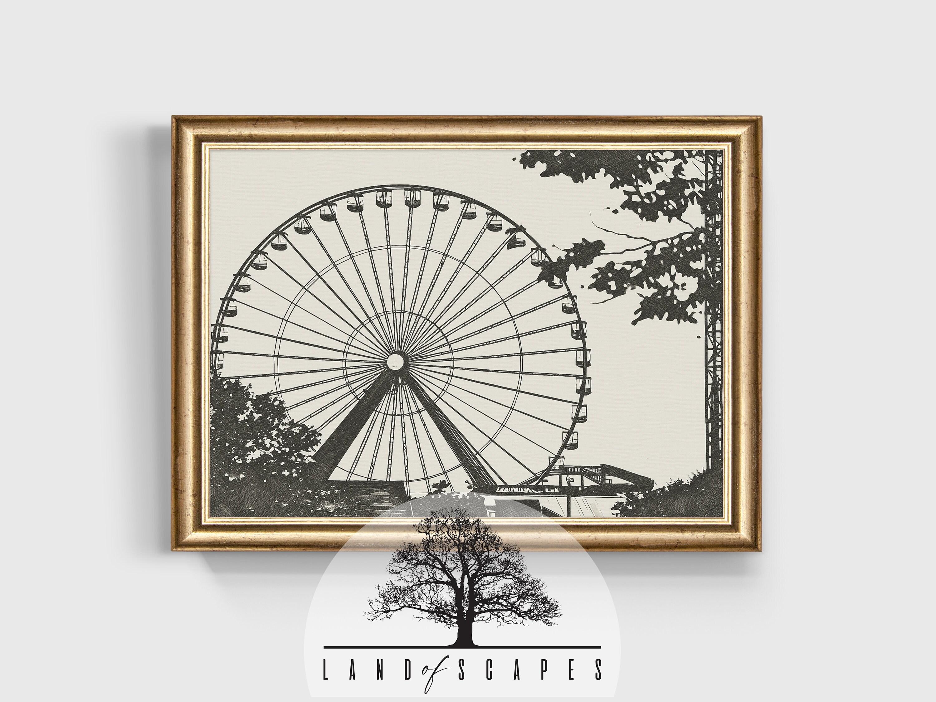 Unique Silhouette Ferris Wheel Design | Classic Summer Memorabilia ...