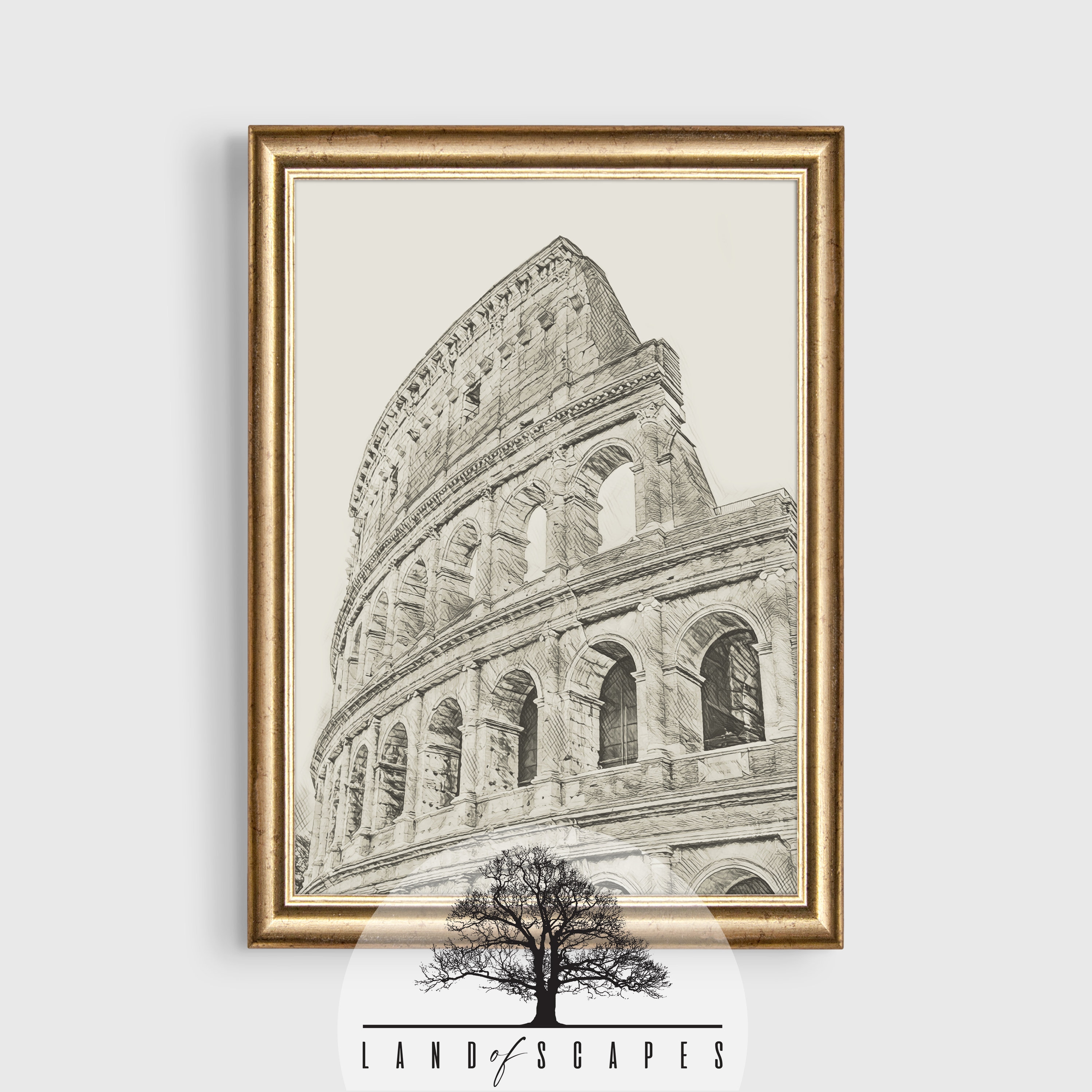 Vintage Look Roman Colosseum Art Antient Roman Structures Print Classic ...