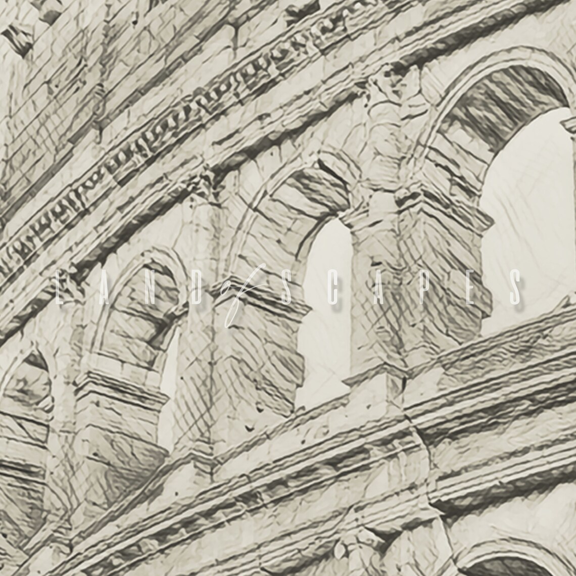 Vintage Look Roman Colosseum Art Antient Roman Structures Print Classic ...