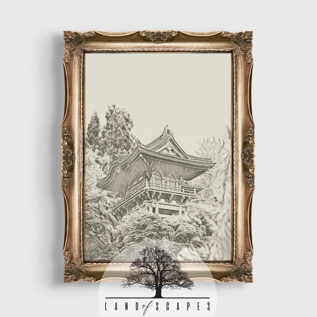 Vintage Style Pagoda Print | Classic Asian Pagoda Art | Asian ...