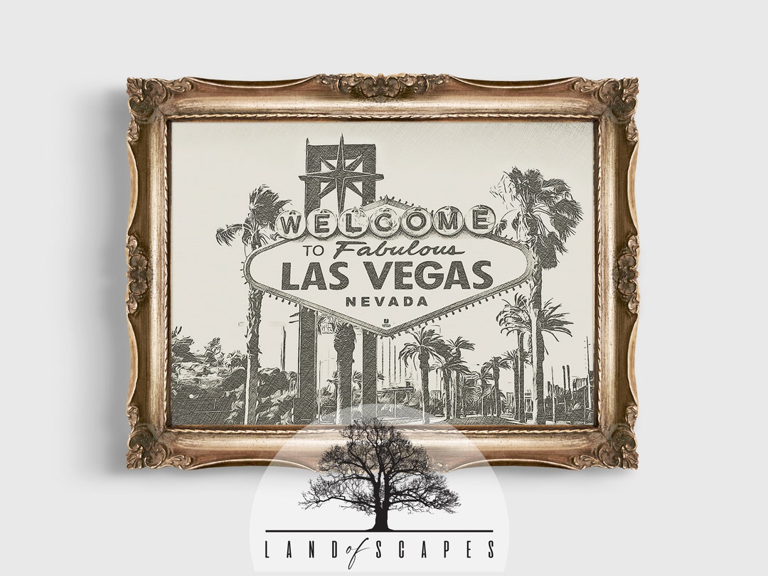 Classic Las Vegas Sign | Vintage Style Las Vegas Design | Old School ...