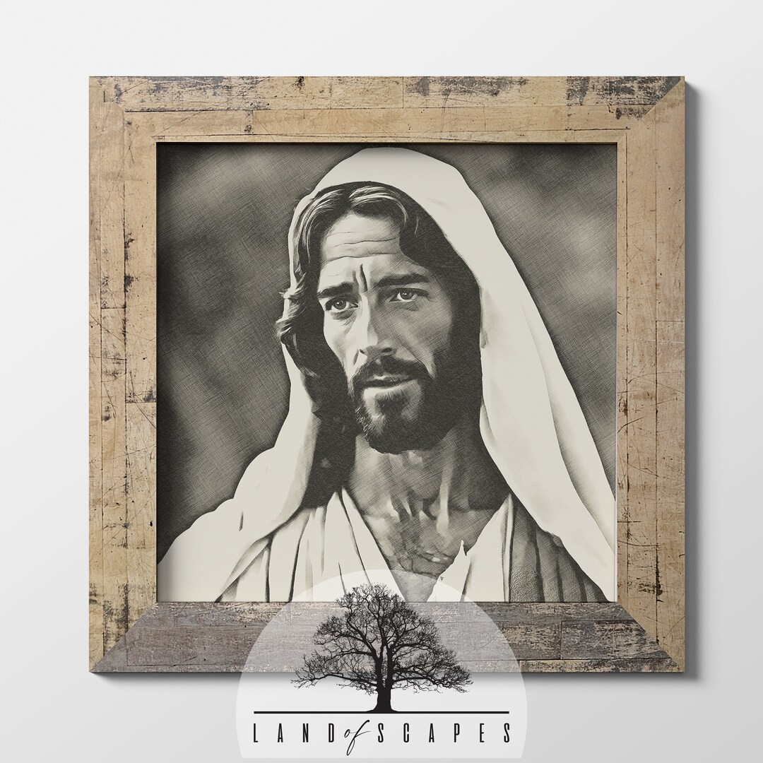 Unique Religious Art | Sketch Style Portrait of Jesus as Portrayed ...