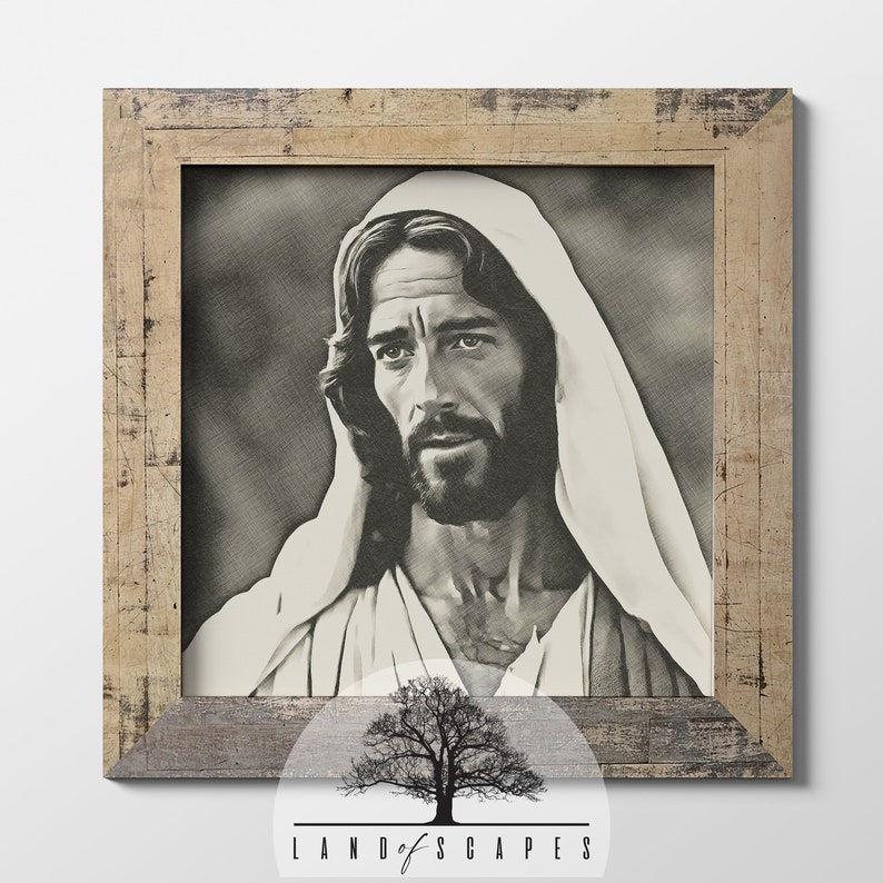 Unique Religious Art Sketch Style Portrait of Jesus as Portrayed Design ...