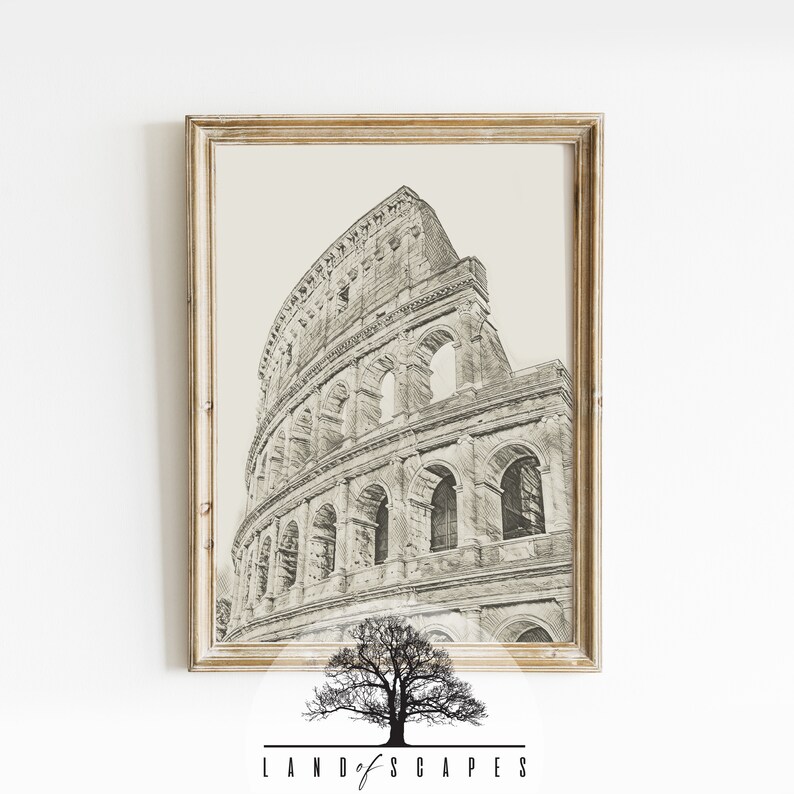Vintage Look Roman Colosseum Art Antient Roman Structures Print Classic ...