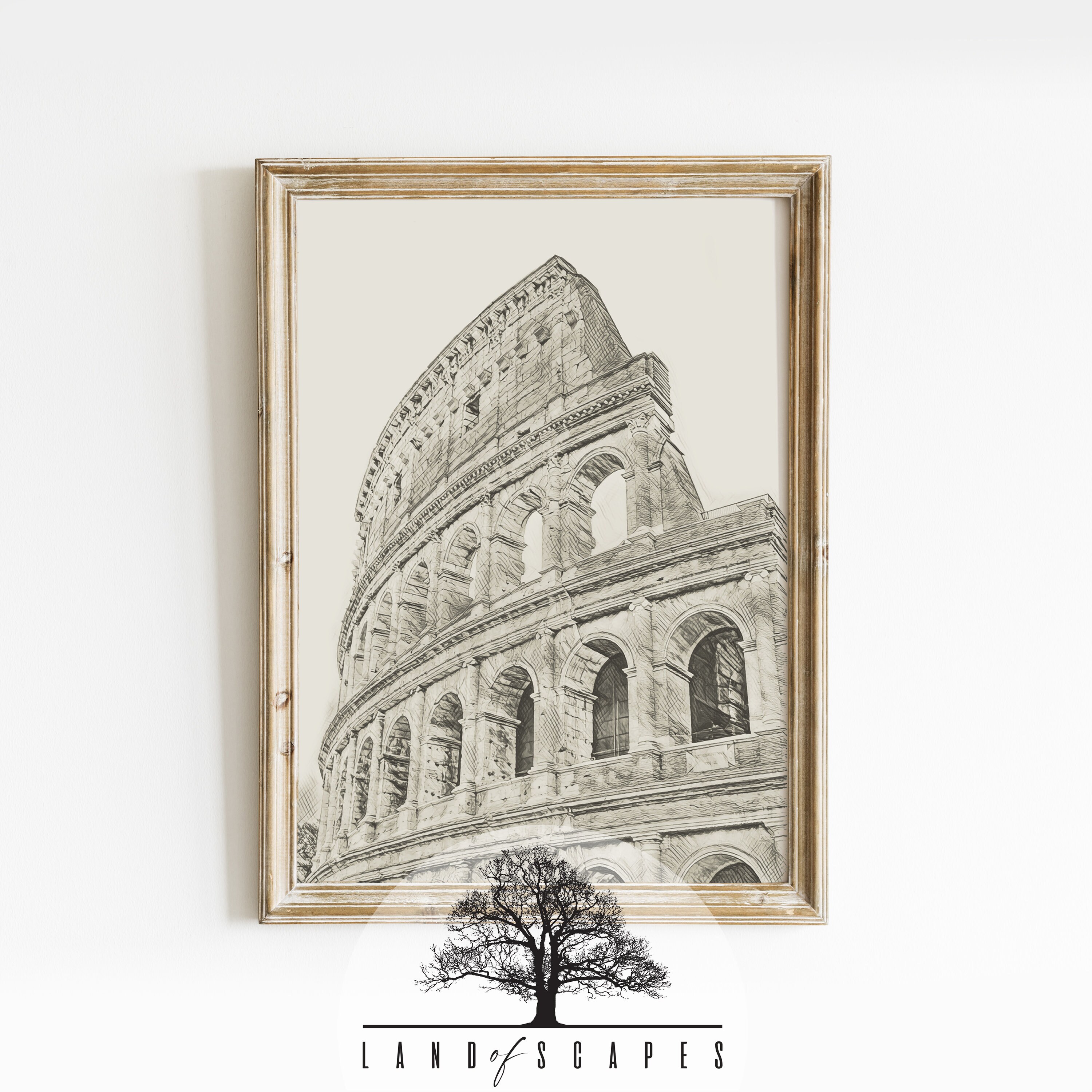 Vintage Look Roman Colosseum Art Antient Roman Structures Print Classic ...