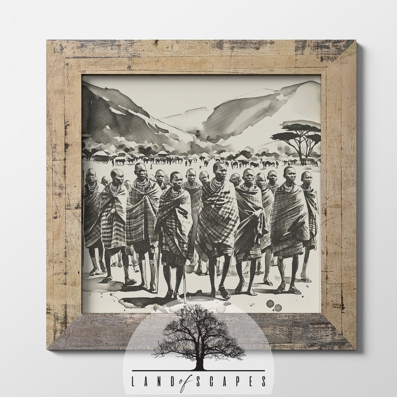 Unique Sketch Style African Tribe Art Print Vintage Cultural Home Wall ...