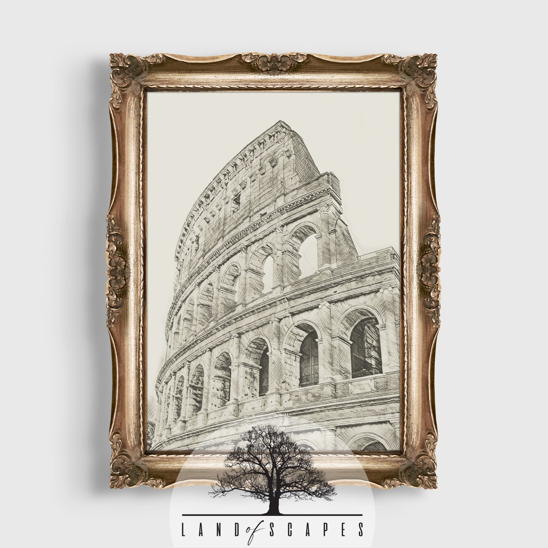 Vintage Look Roman Colosseum Art | Antient Roman Structures Print ...