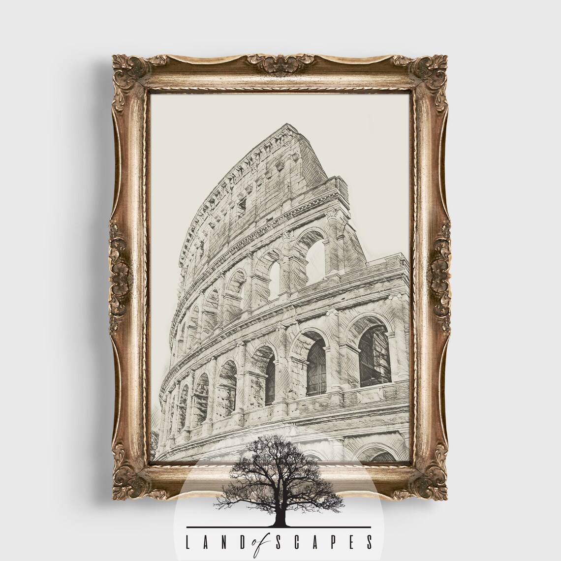 Vintage Look Roman Colosseum Art Antient Roman Structures Print Classic ...