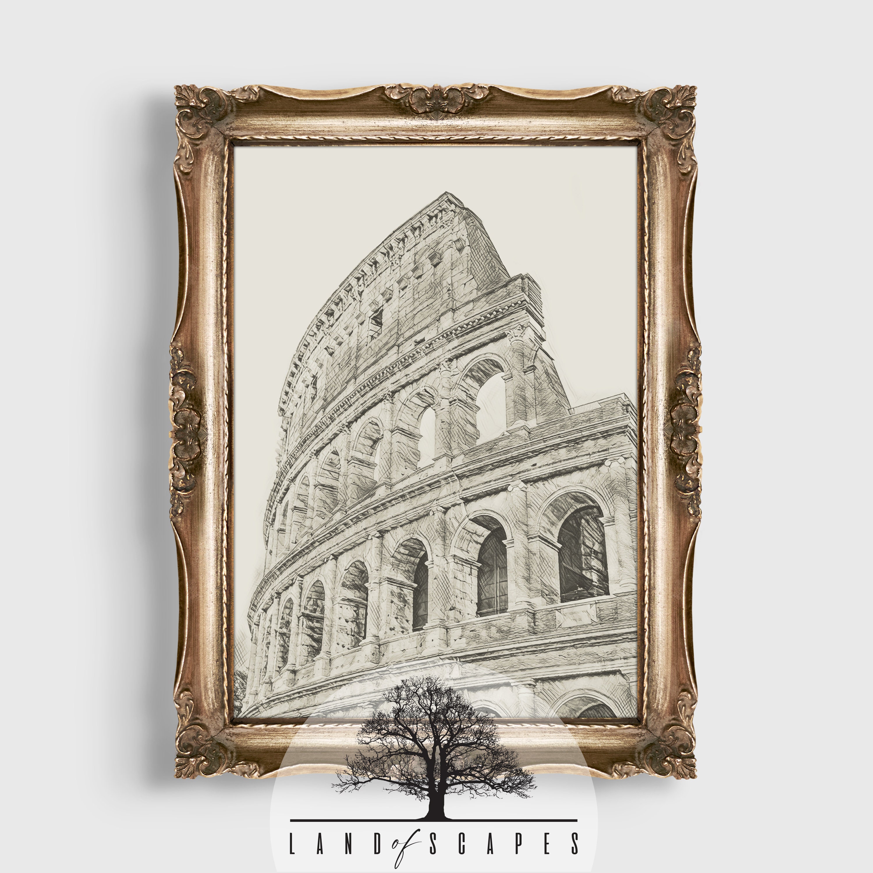 Vintage Look Roman Colosseum Art Antient Roman Structures Print Classic ...