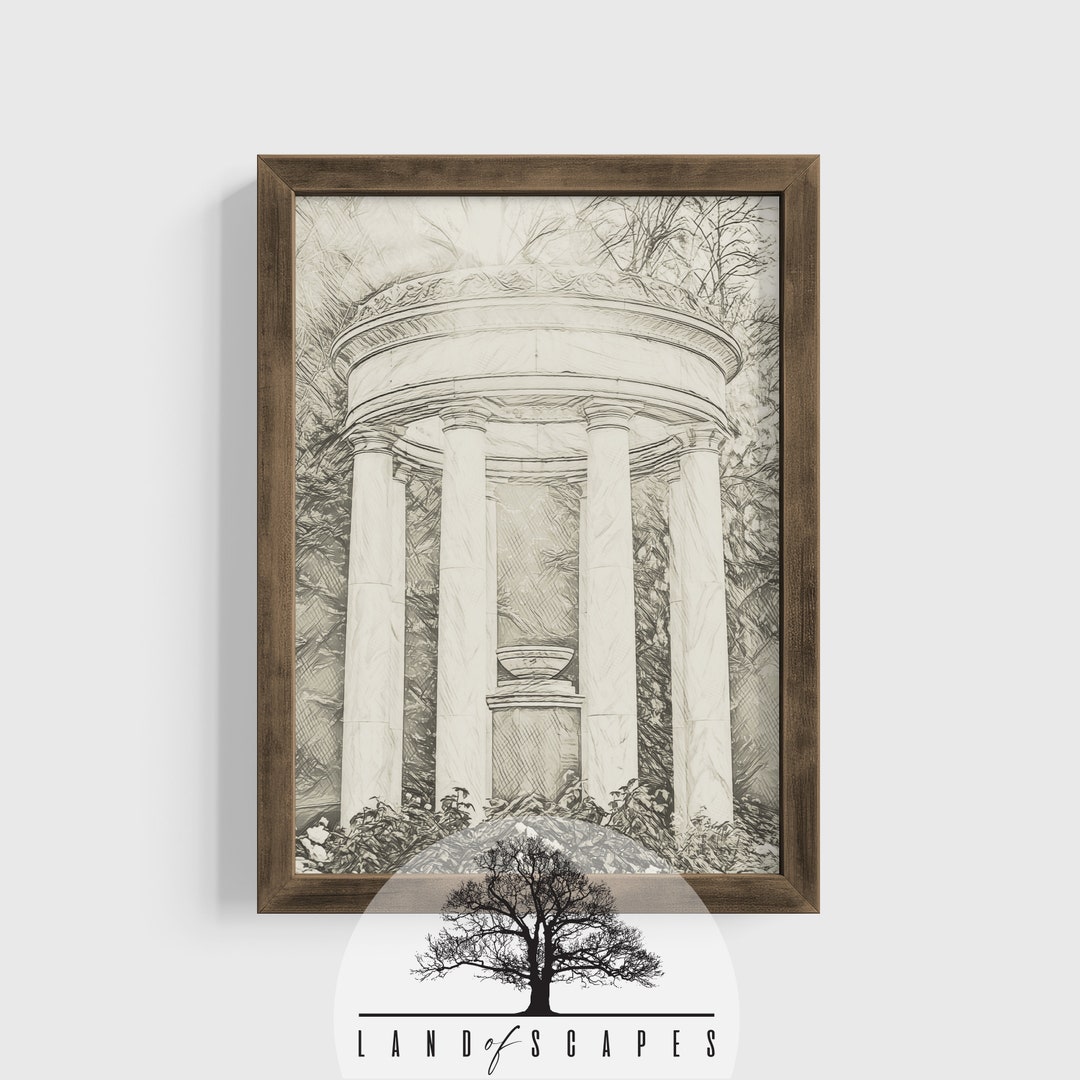 Vintage Style Pillar Structure Landscape Art | Classic Stone Structures ...