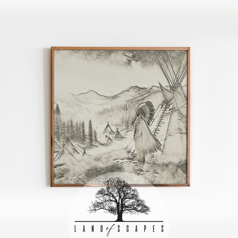 Native American Digital Art Native American Print Landscape Art Native ...