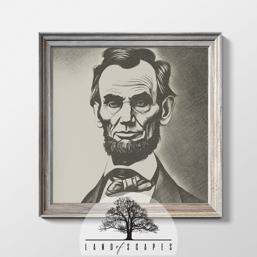 Vintage Abraham Lincoln Sketch Style Art Print | Classic Americana ...