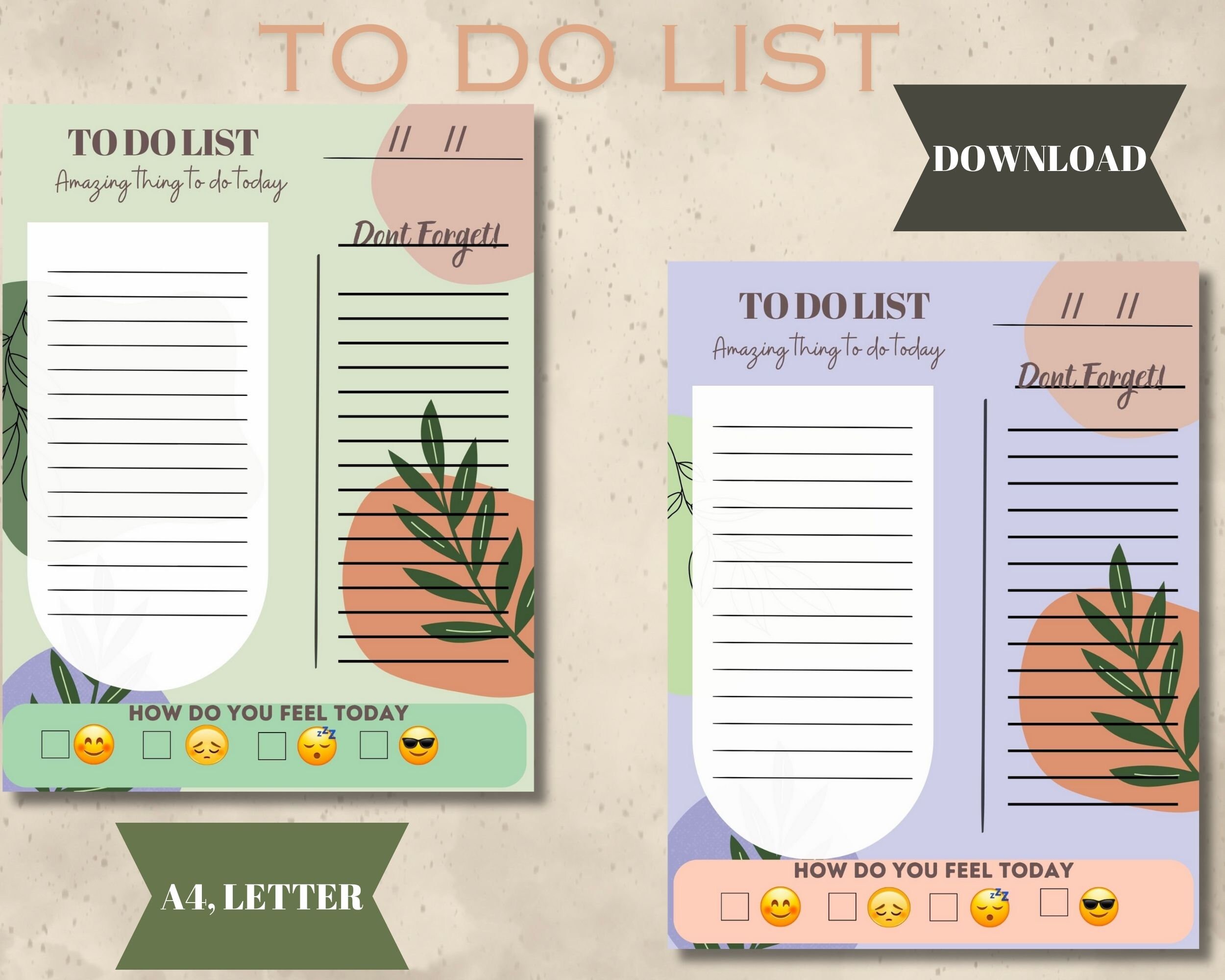 Printable to Do List,a4 and Us Letter Size Print at Home Task Checklist ...
