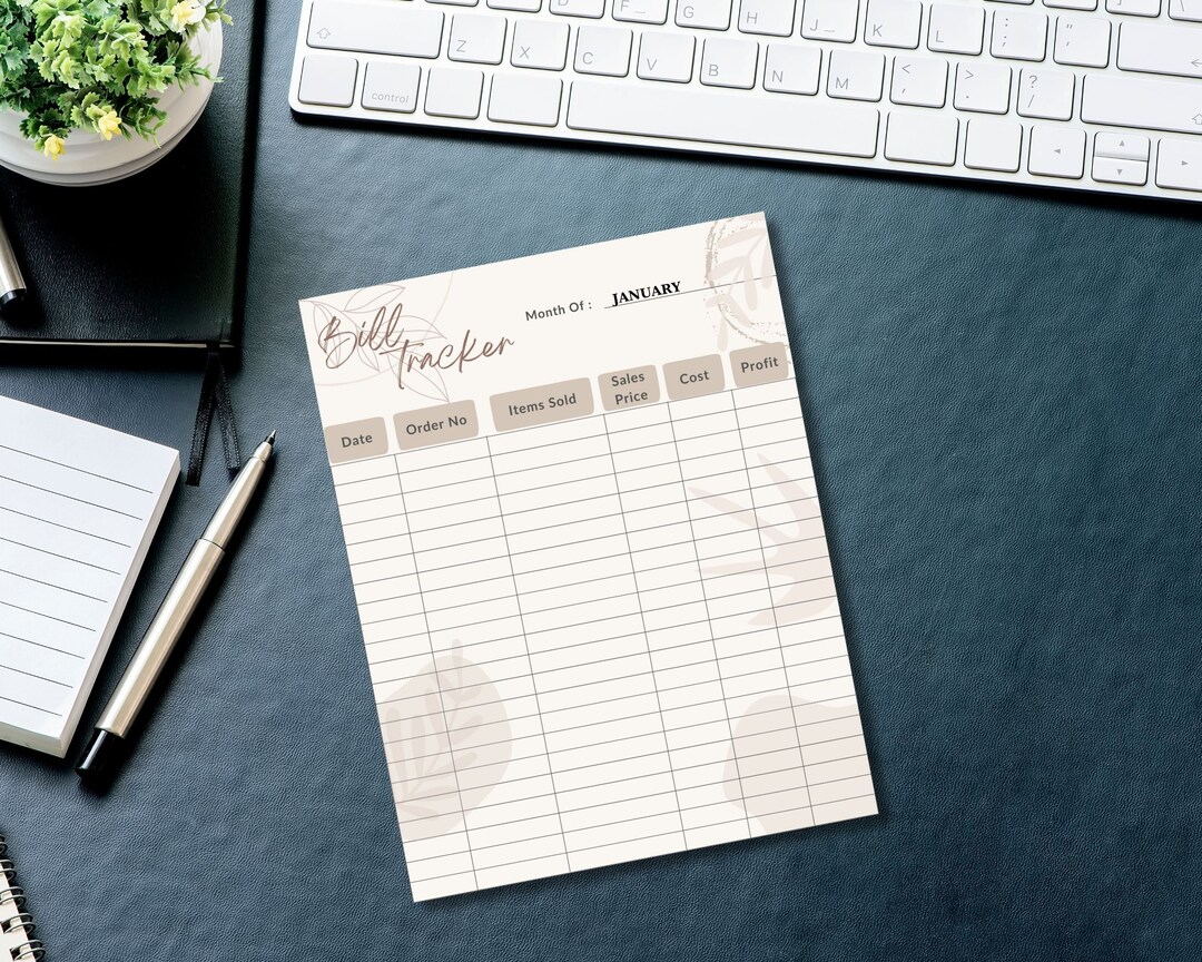 Monthly Bill Tracker,digital Bill Tracker Journal,new Routine Tracking ...
