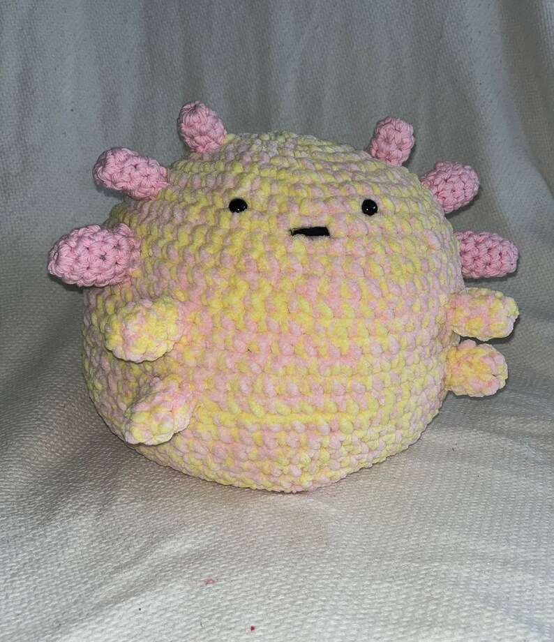 Handmade Large Crochet Chubby Axolotl Plush | Cute Amigurumi Axolotl ...
