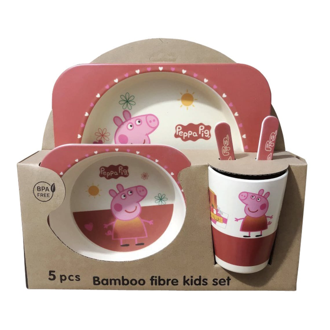 Peppa Pig Dinner Set, Plate, Bowl, Cup, Fork, Spoon, Utensils, Child ...