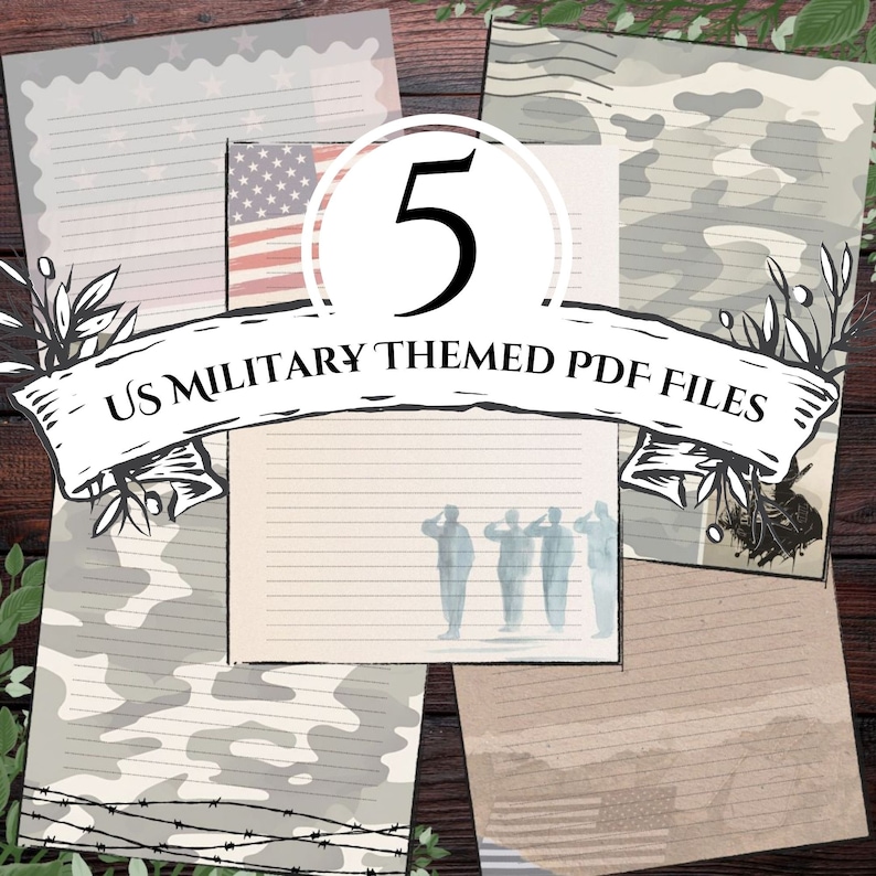 US Military Themed Stationary Army Letter Writing Paper Instant ...