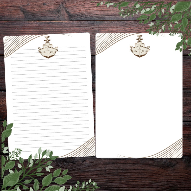 US Navy Themed Stationary Military Letter Writing Paper Instant ...