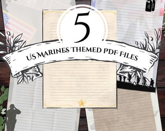 US Marine Corps Themed Stationary Military Letter Writing Paper Instant ...