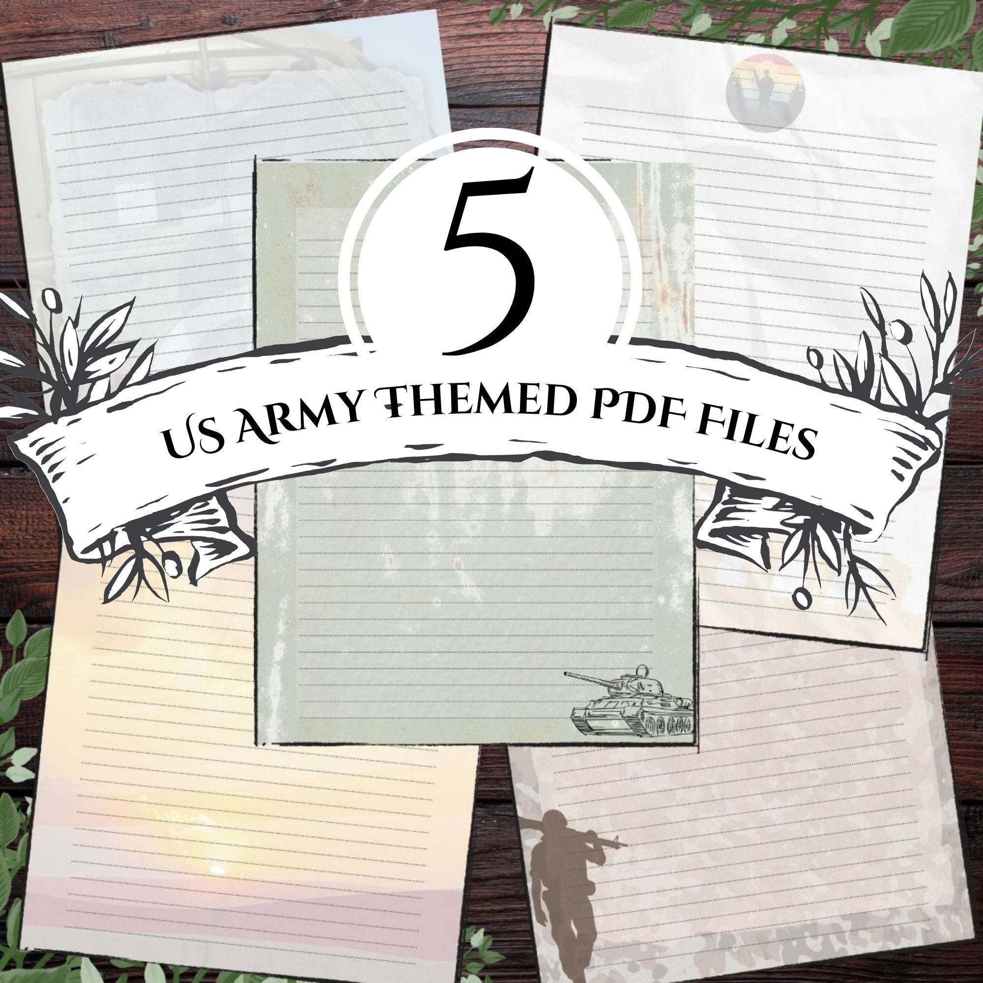 US Army Military Themed Stationary Army Green Letter Writing Paper ...