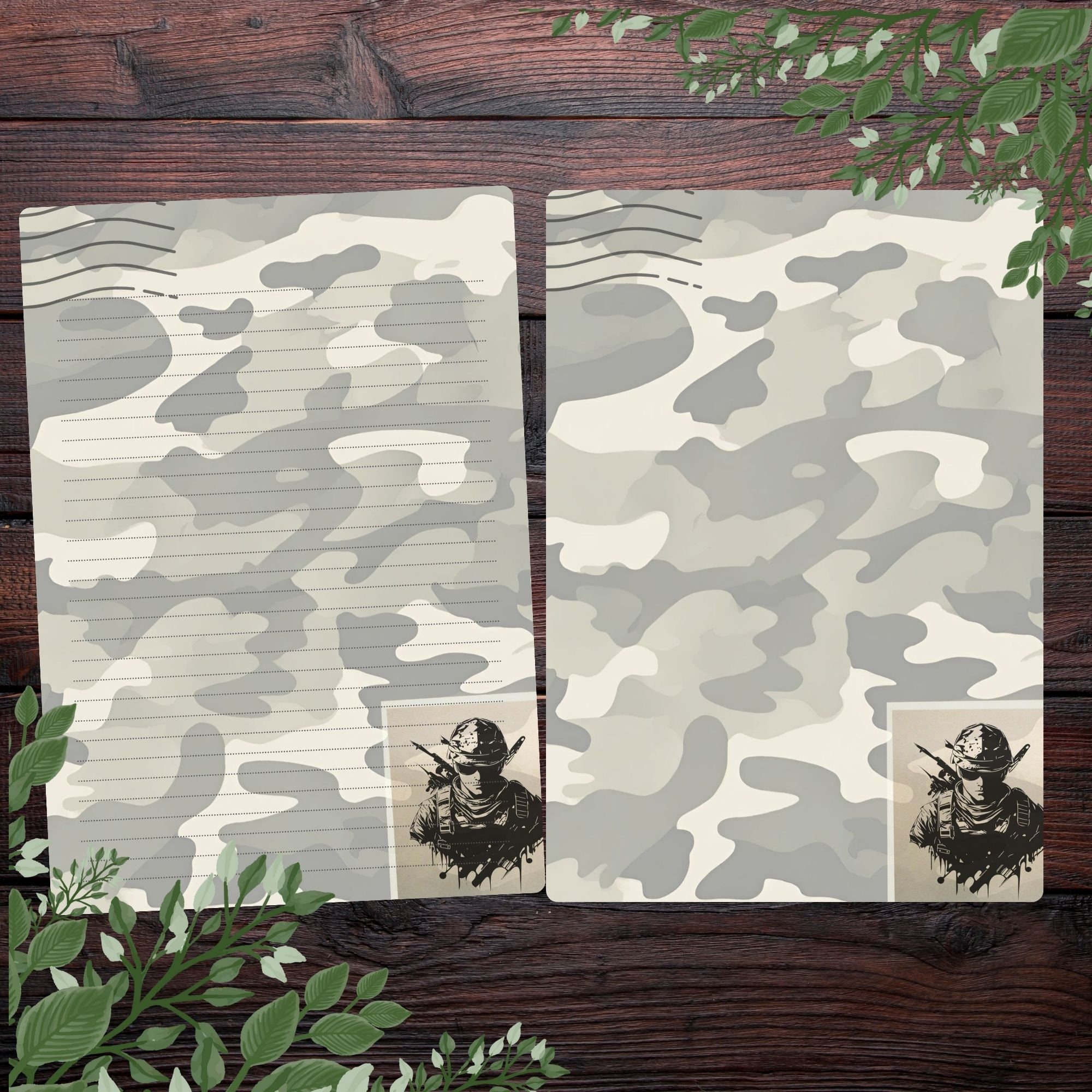 US Military Themed Stationary Army Letter Writing Paper Instant ...