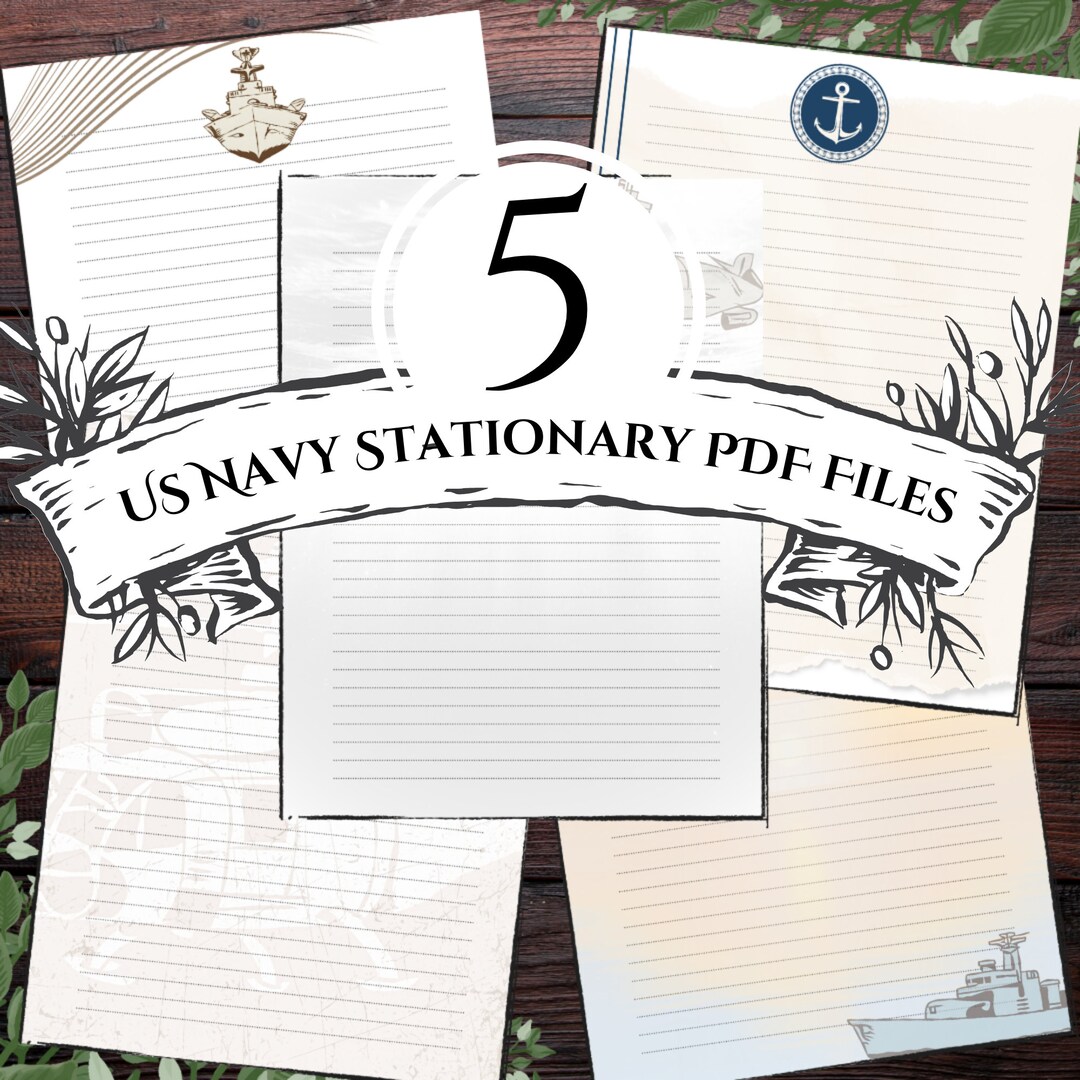 US Navy Themed Stationary Military Letter Writing Paper Instant ...