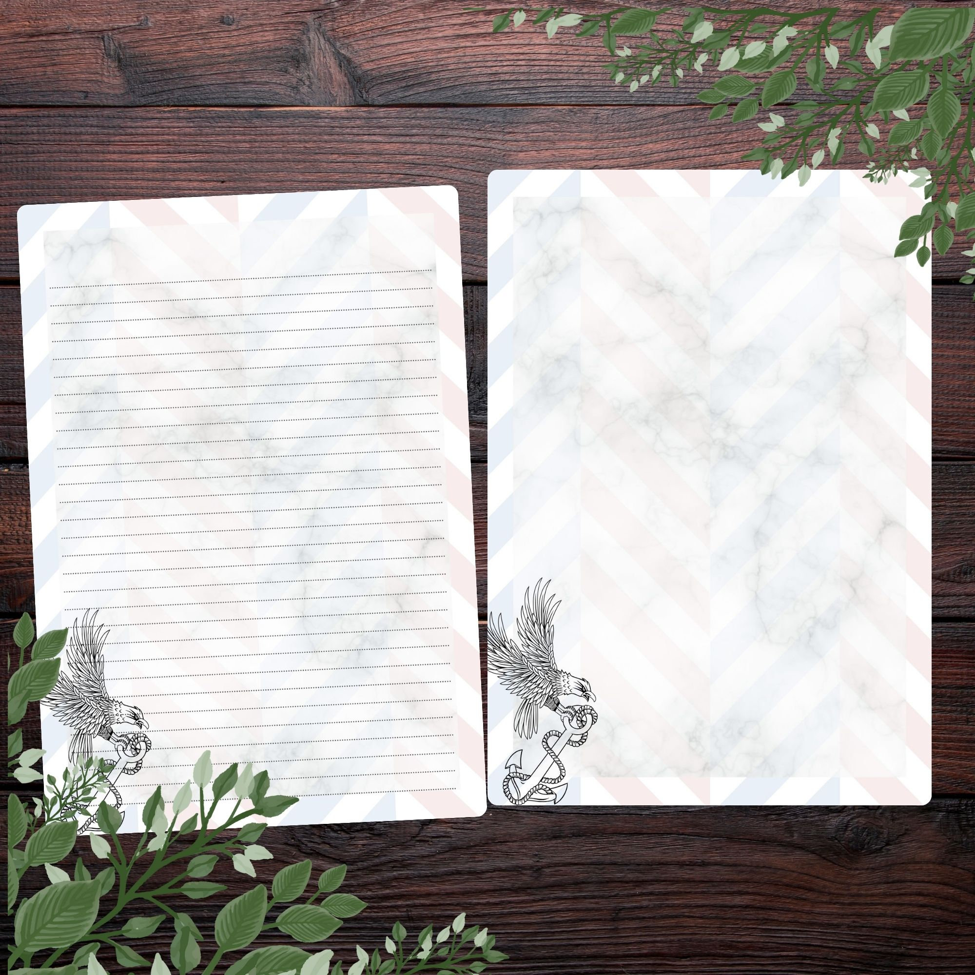 US Marine Corps Themed Stationary Military Letter Writing Paper Instant ...