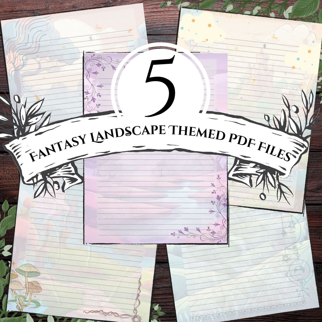 Printable Stationary Instant Download Letter Paper Fantasy Landscape 5 ...