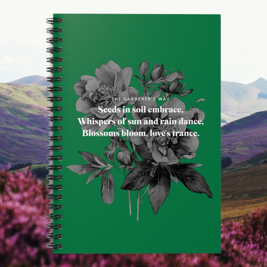 Garden Poem Notebook With Dark Flowers and Haiku and Flowers Journal ...
