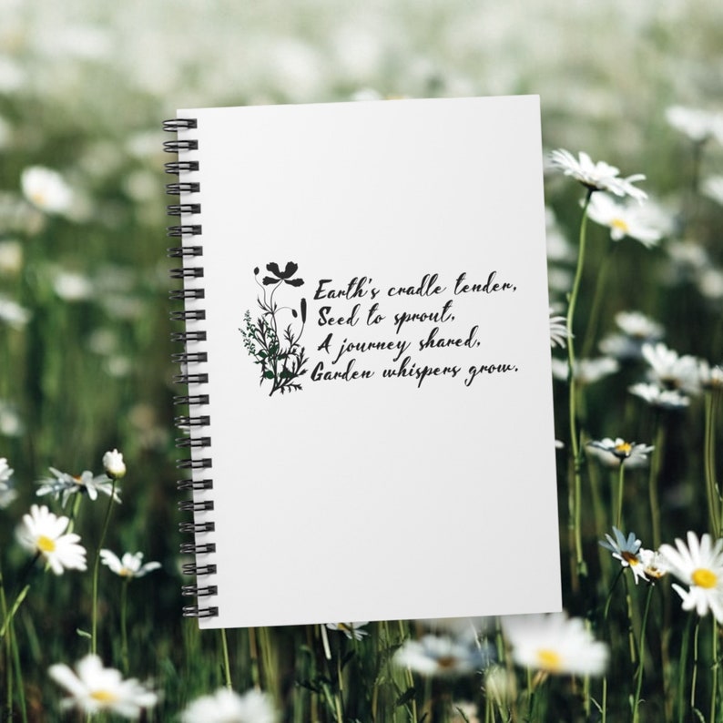 Gardener's Journal: Flower & Poem Spiral Notebook - Etsy