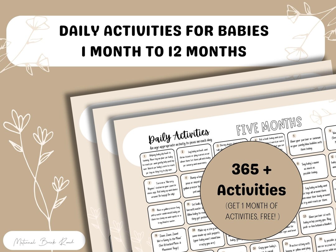 Daily Activities Bundle for Babies First Year, 1 Month to 12 Months ...