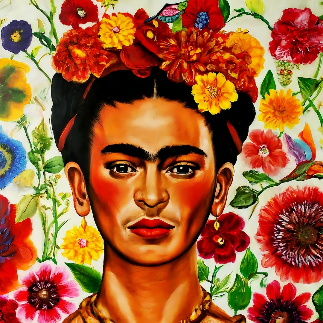 Frida Inspired With Spring Flowers - Etsy