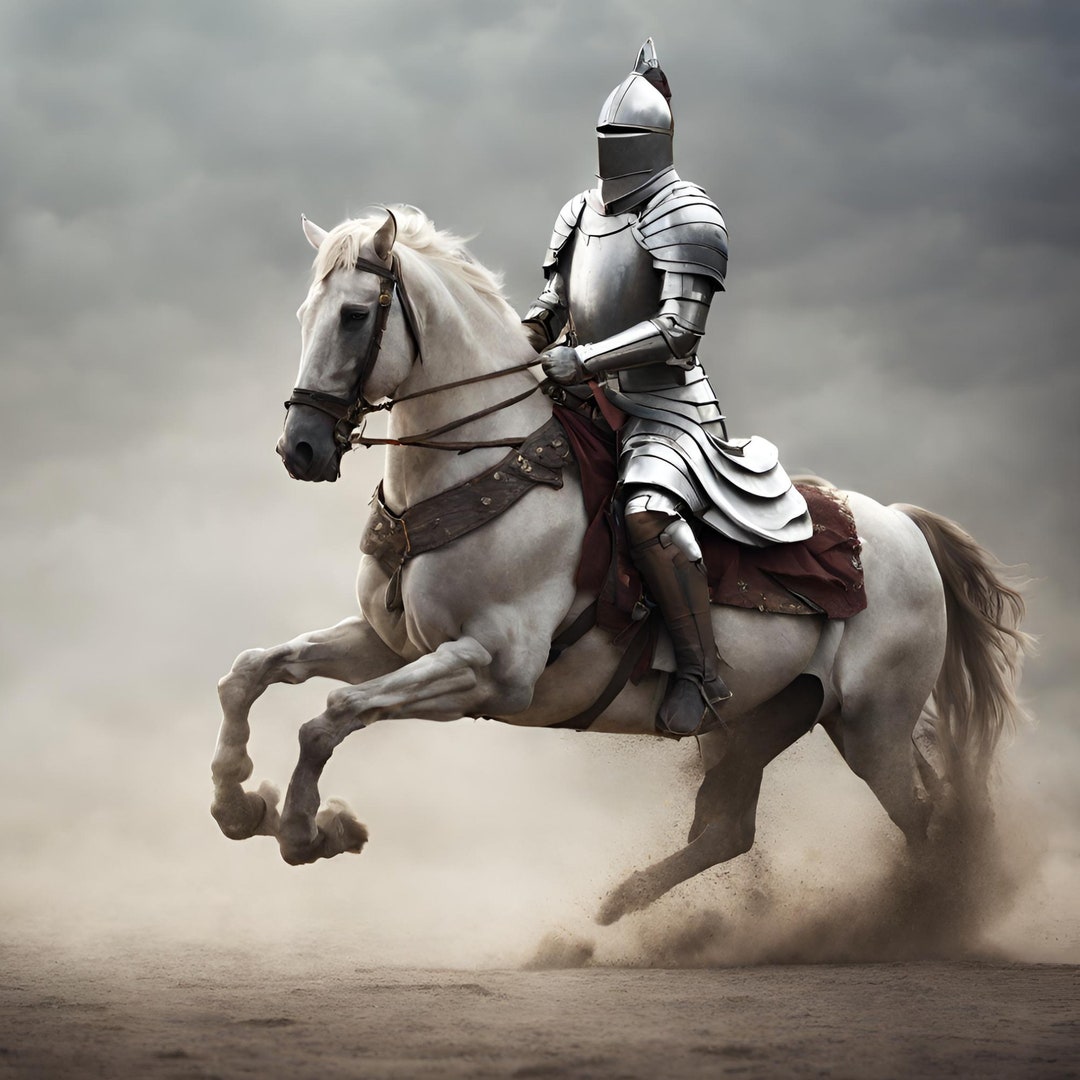 Knight Riding Horse: Digital Art Download - Etsy UK