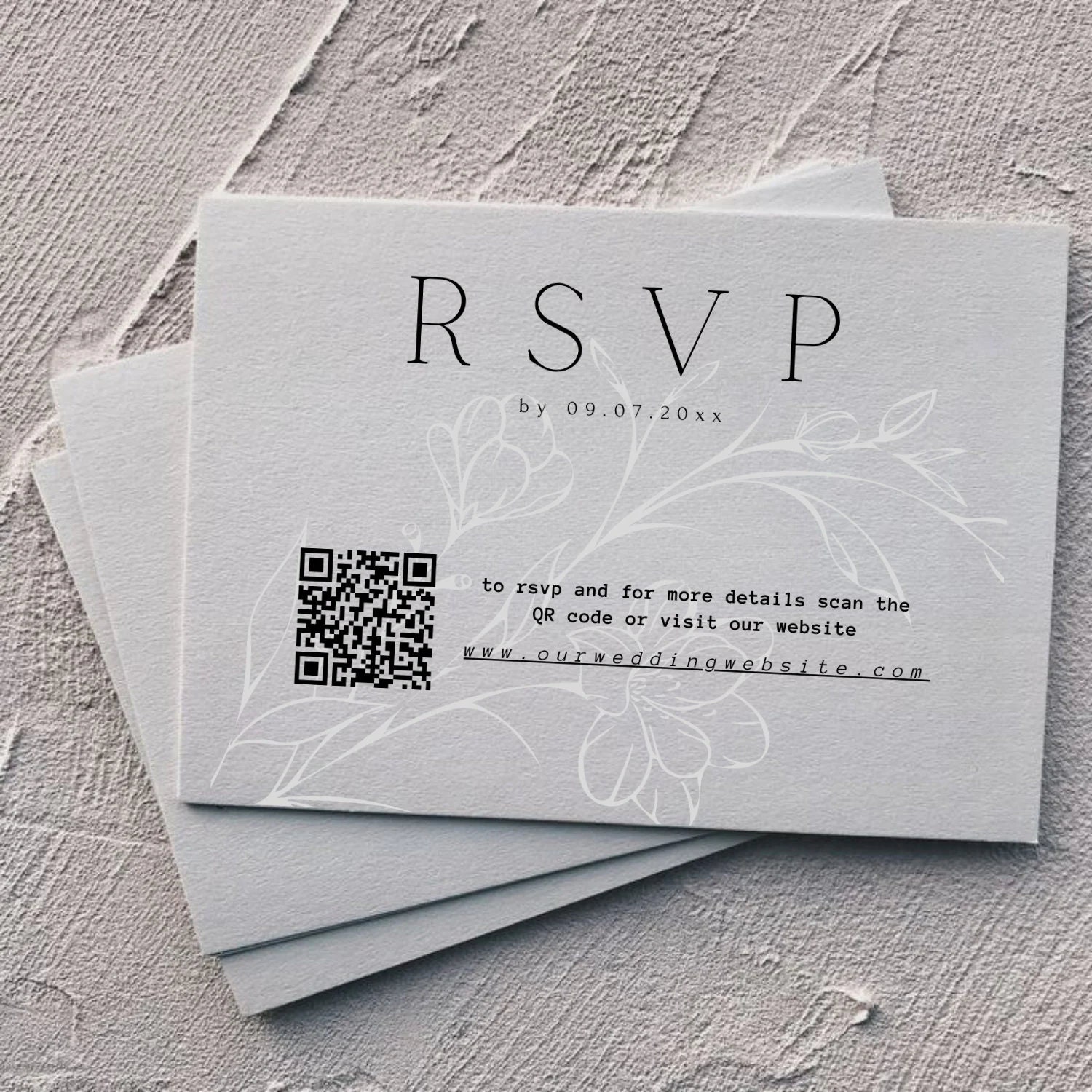 QR Code Response Card RSVP Online Modern Wedding Reply Card Minimalist ...