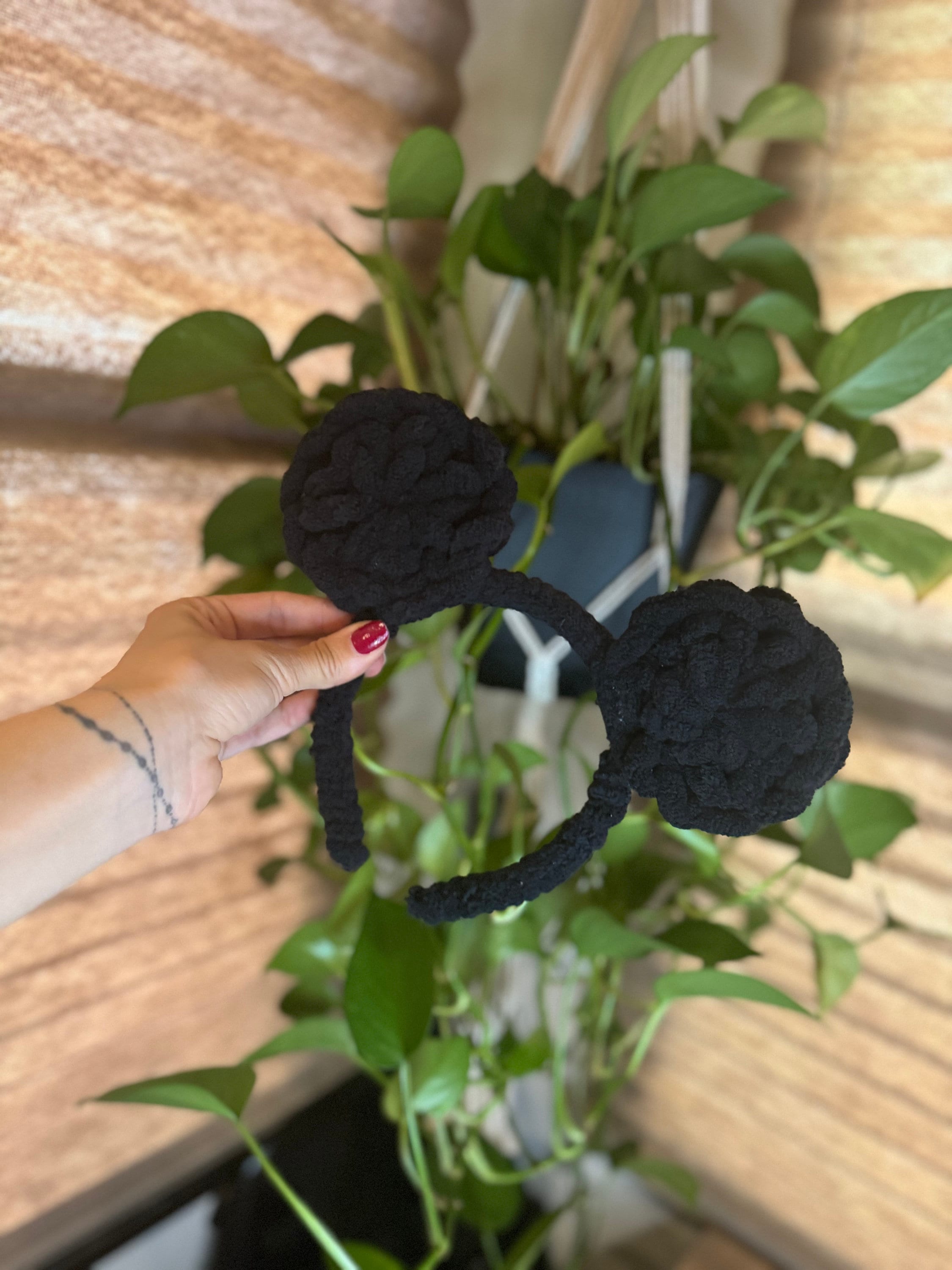 Crochet Mickey Mouse Minnie Mouse Ears Headband. Fluffy Cute Soft ...