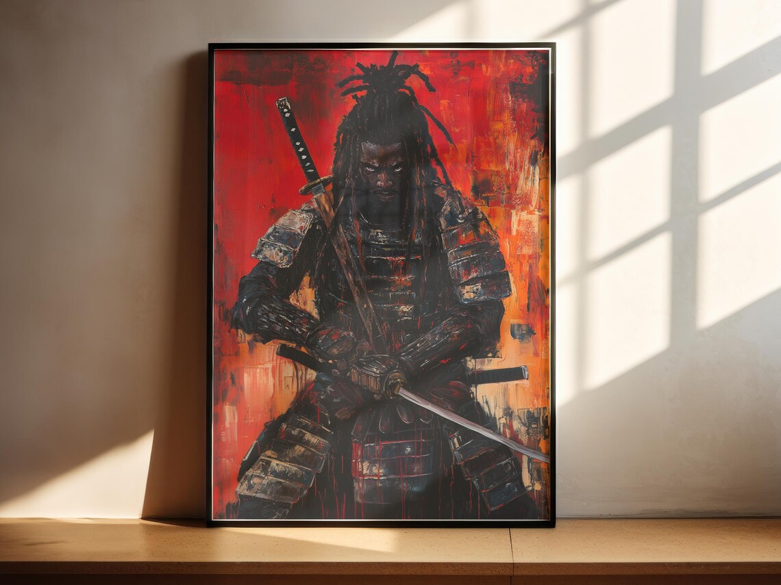 Yasuke Palette Painting Print Wall Art First Black Man in Japan Home ...