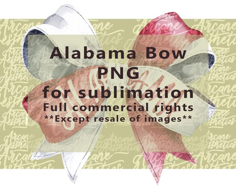 Alabama Coquette Bow Png for Sublimation Printable Game Day Feminine ...