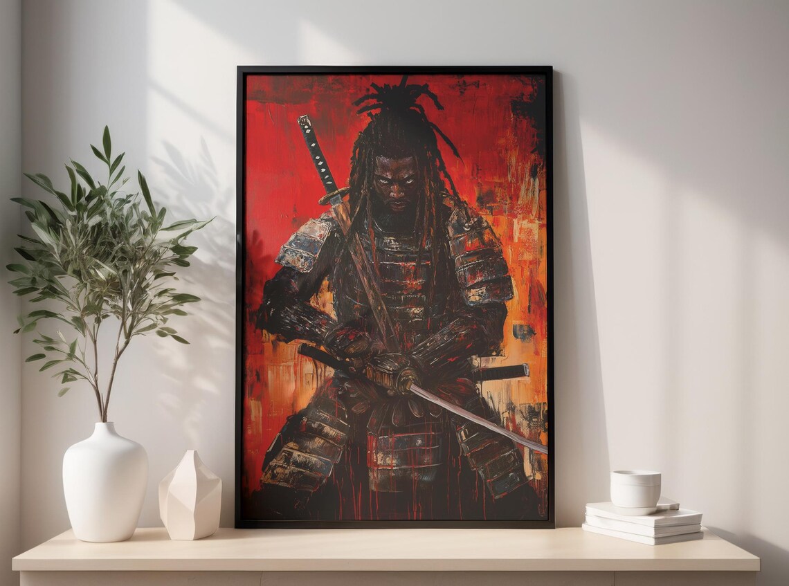 Yasuke Palette Painting Print Wall Art First Black Man in Japan Home ...